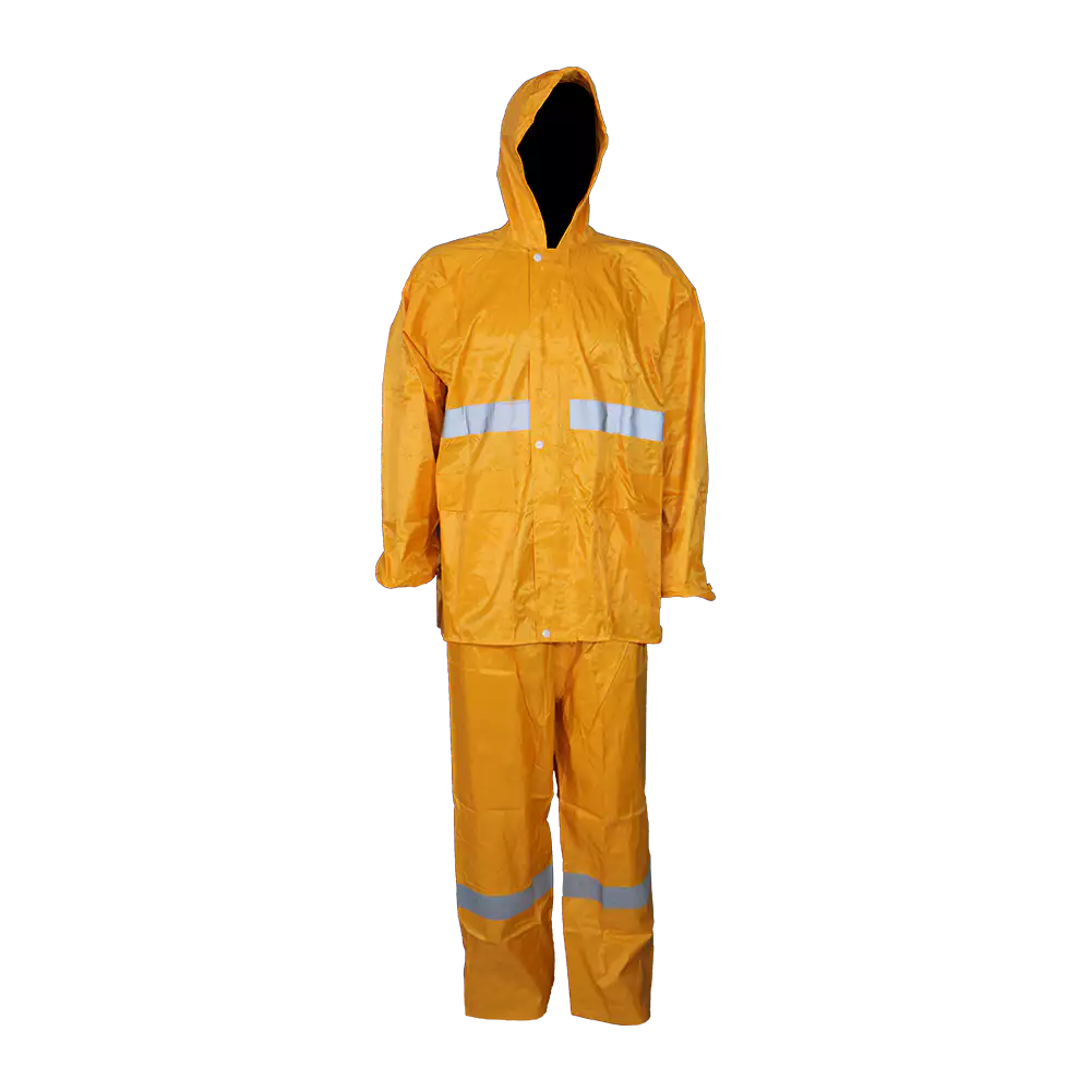 PVC Rubberised Rain Suit Yellow With Reflective Tape - PPE Shop South ...